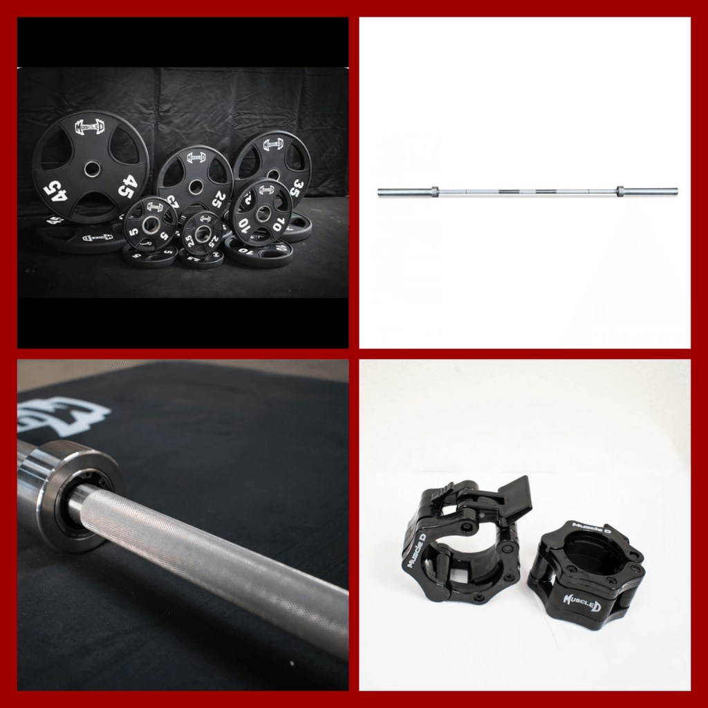 Hard Chrome Olympic Bar and Olympic Urethane Weight Plate Sets ...