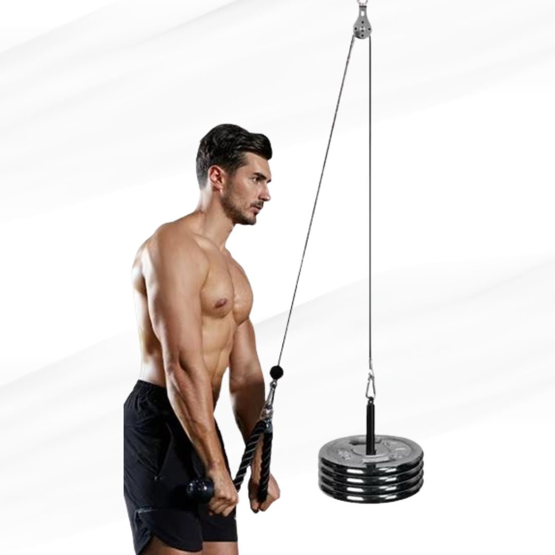 LAT Pulley Cable Machine System DIY Gym Attachment Lat Pulldown Workou ...