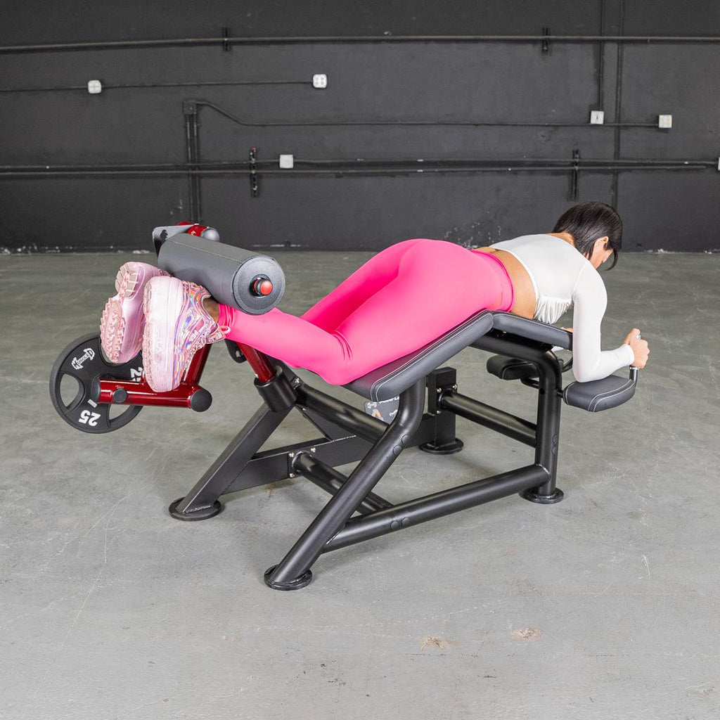 Power Leverage V2 Prone Leg Curl - Muscle D Fitness – Weights & Bars